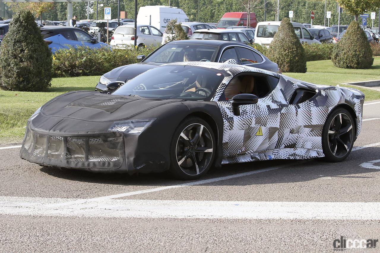 Spy shot of secretly tested future car 画像｜フェラーリ「SF90 VS」はパガーニばりのロングテールを ...