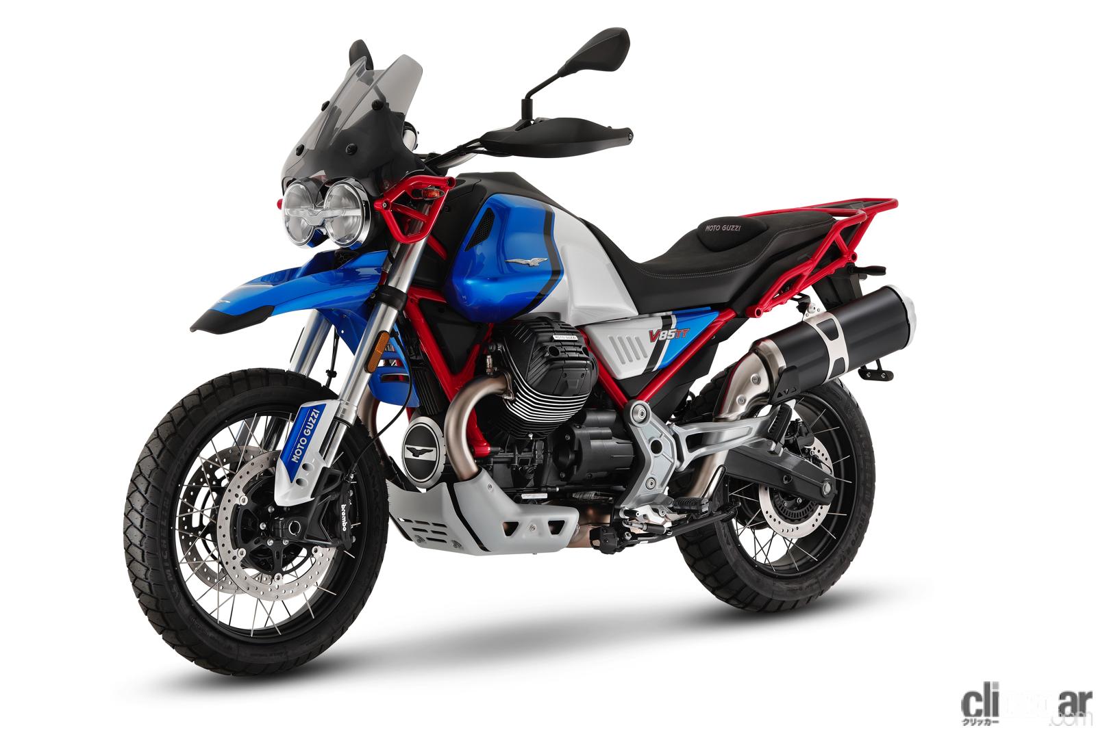 2023_motoguzzi_V88TT_03 画像｜モト・グッツィの大型ツアラー「V85TT」に2023年モデル。新色の青×白×赤は80年代 ...