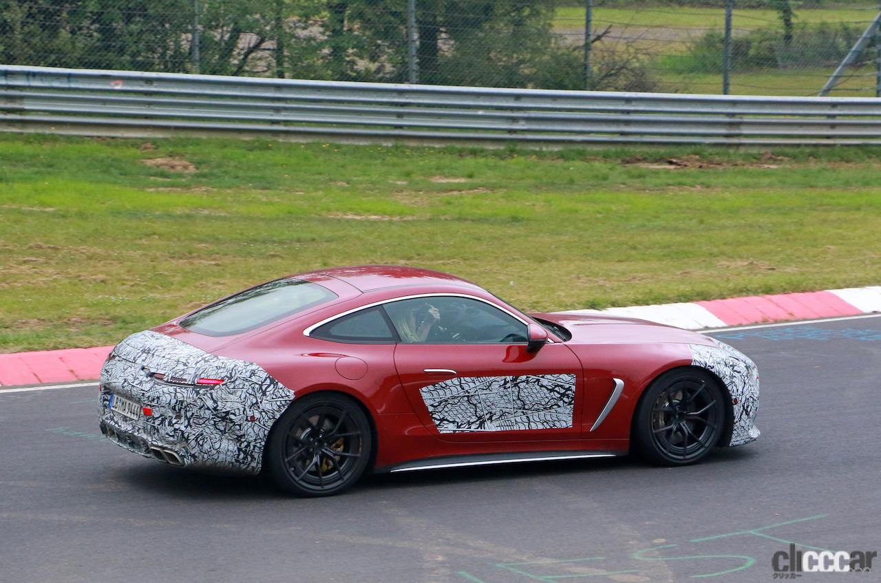 Mercedes AMG GT 7 画像｜メルセデスAMG「GT」改良新型が今夏にも登場。アクティブリアウィング装着でニュルブルクリンクに出現 ...