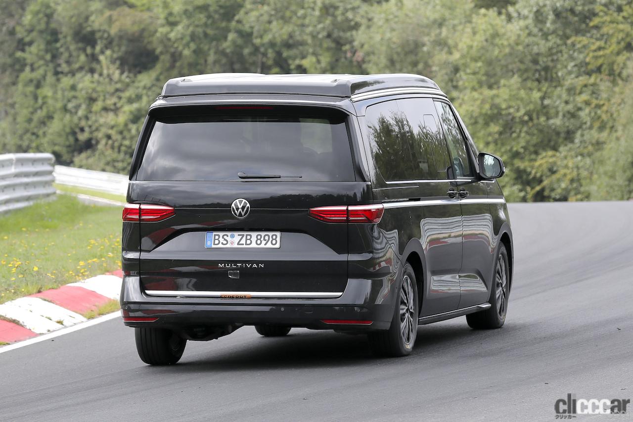 Spy shot of secretly tested future car 画像｜フォルクスワーゲン「T7 マルチバン」ベースのキャンピング ...